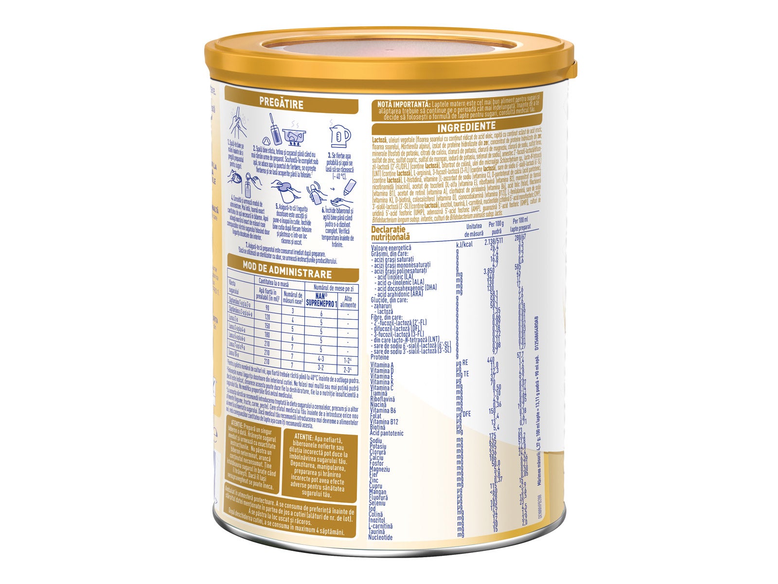 Nestlé NAN SUPREME pro 1, formula de lapte de la nastere, 800g