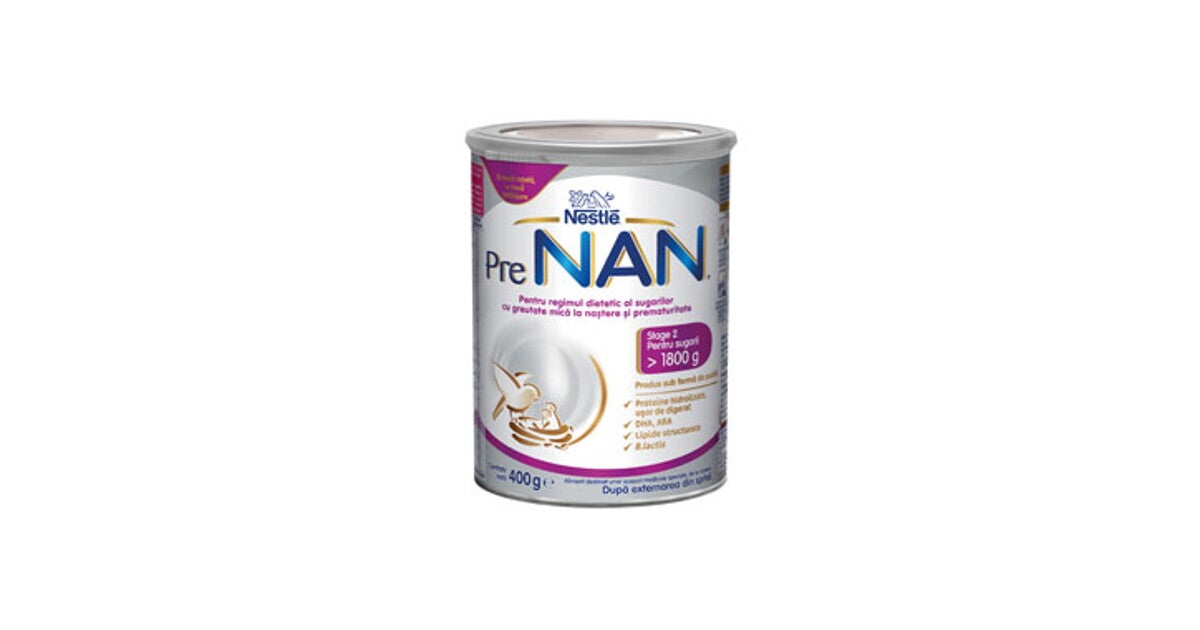 Formula de lapte Nestlé PreNAN® Stage 2, de la nastere, 400g